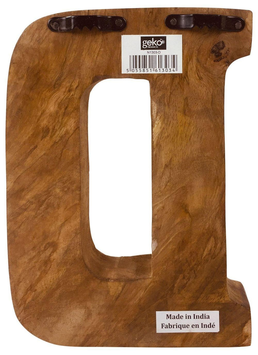 Hand Carved Wooden Flower Letter D | AAU Style